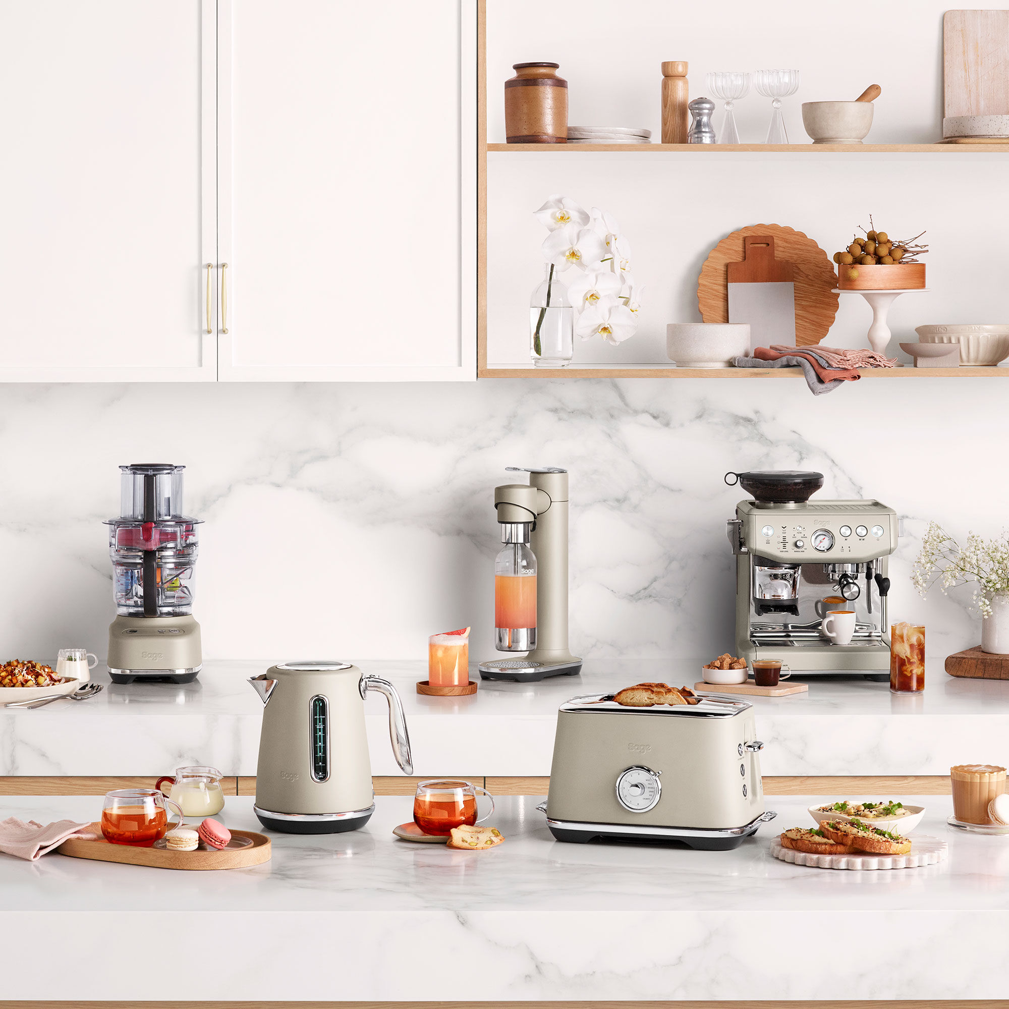 Sage SES876ALM Barista Express Impress espressomaskin, almond nougat ...